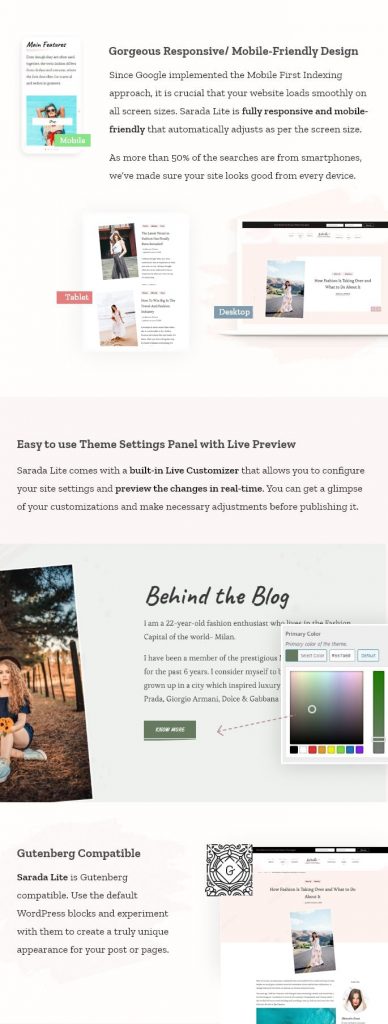 Sarada Lite - Free Fashion and Lifestyle WordPress Theme