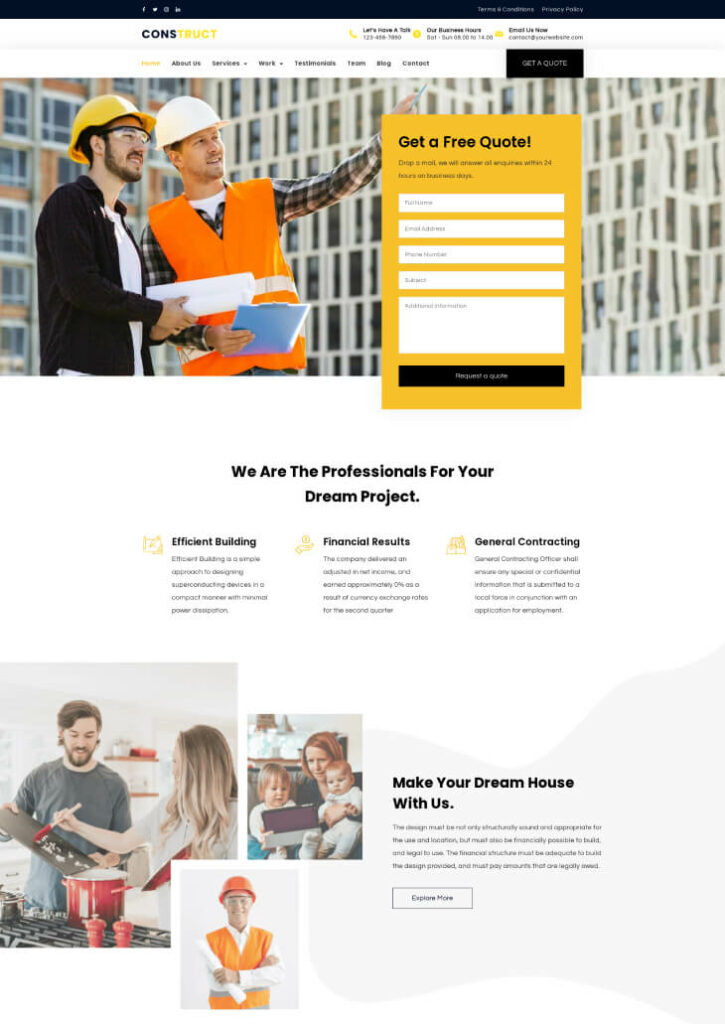18 Best Free Construction WordPress Themes of 2025