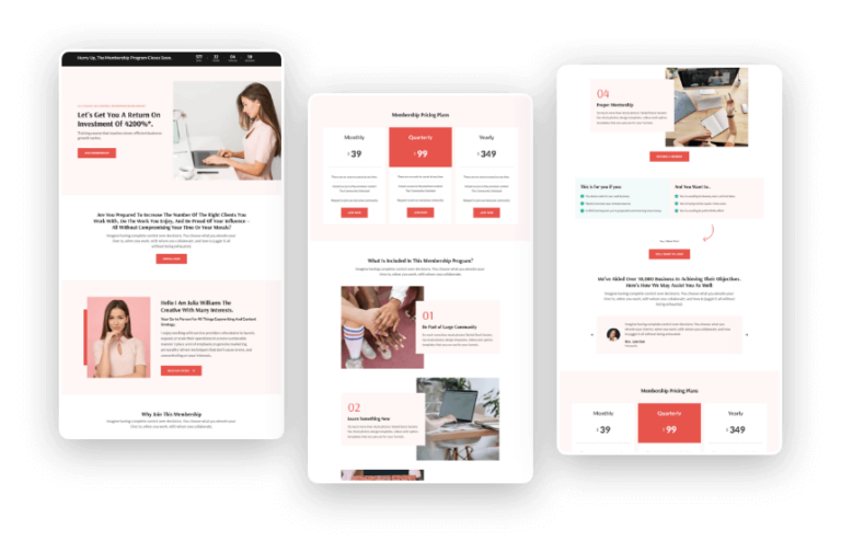 Membership Landing Page Elementor Template Kit - Blossom Themes