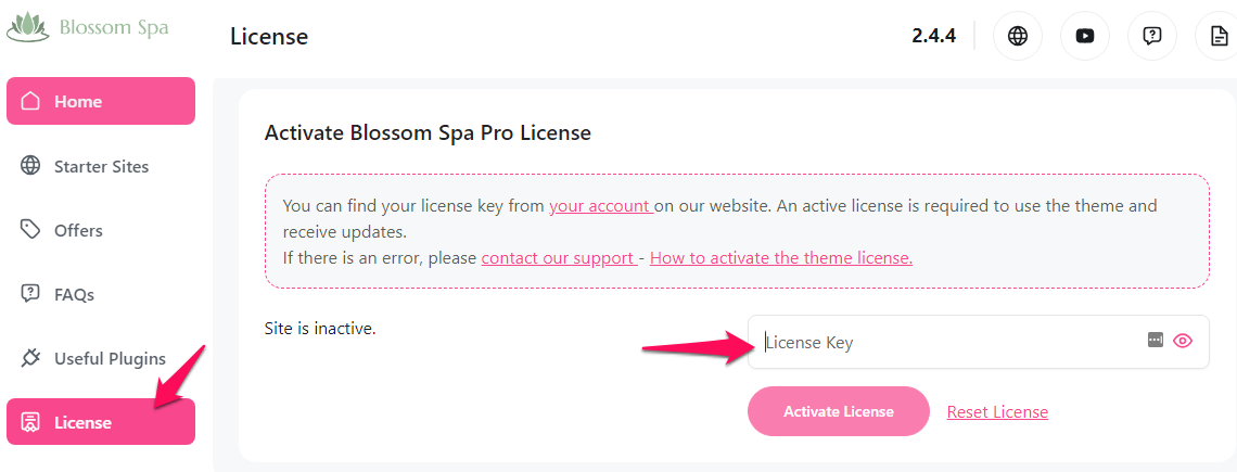 Step-by-Step Guideline to Active your Blossom Theme