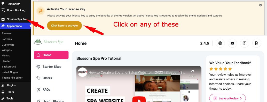 Step-by-Step Guideline to Active your Blossom Theme