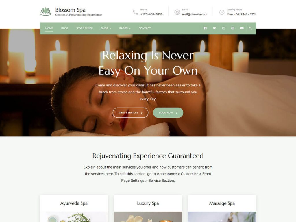 Spa WordPress Themes - Blossom Themes