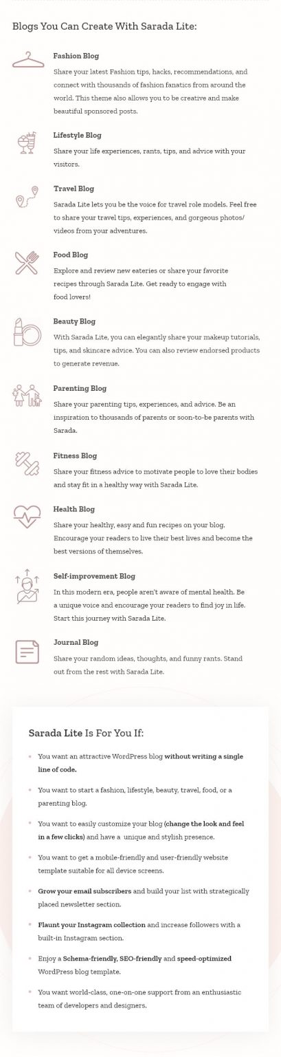 Sarada Lite - Free Fashion and Lifestyle WordPress Theme