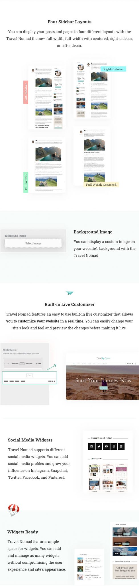Travel Nomad - Free Travel Blogging WordPress Theme