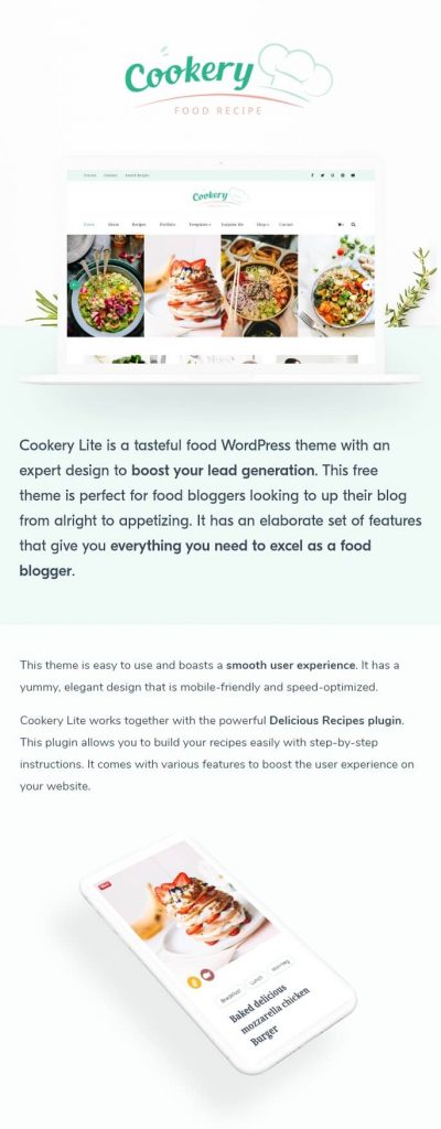 Cookery Lite - Best Free Recipe and Food WordPress Theme