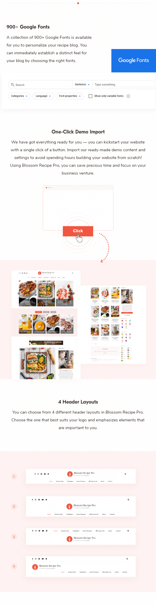 Blossom Recipe Pro | Recipe WordPress Theme for Food Blogger