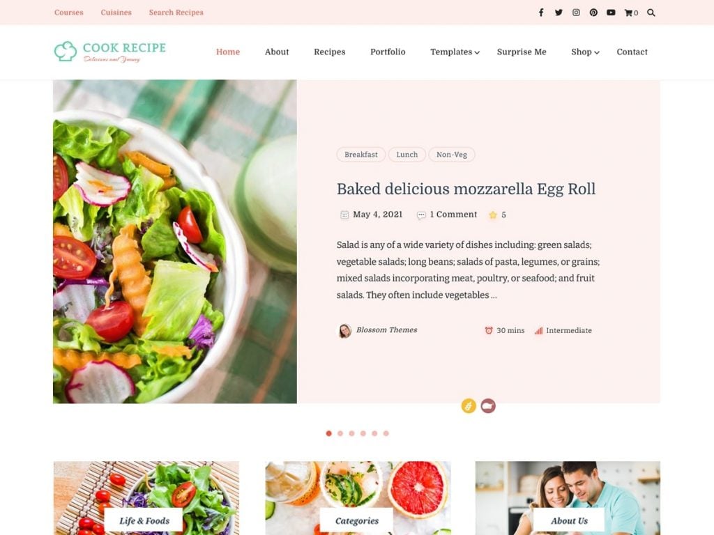 WordPress Themes for Recipe and Food Blogs of 2026 - Blossom Themes