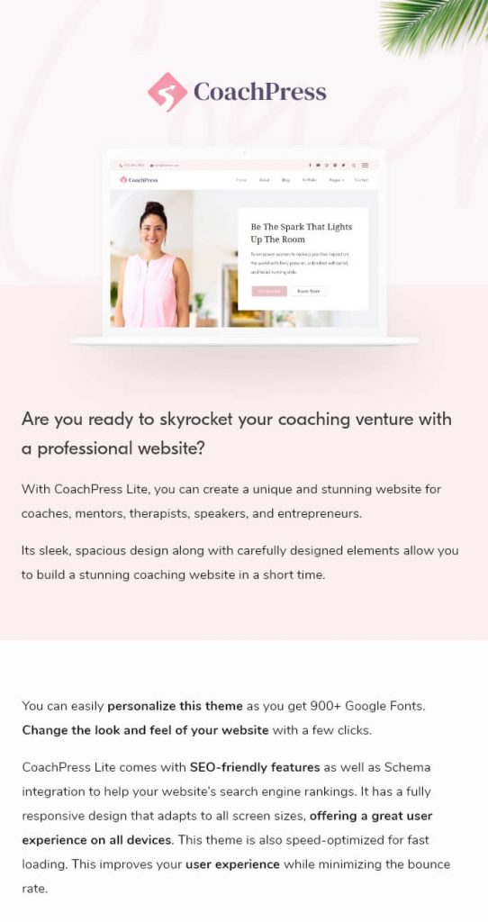 CoachPress Lite - Free Coaching WordPress Theme