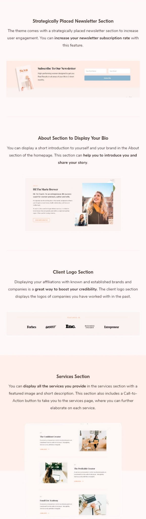 Seva - WordPress Theme for Coaches and Entrepreneurs