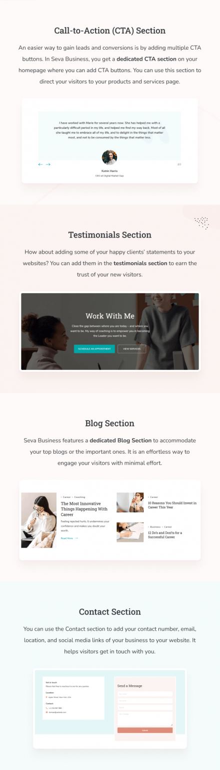 Seva Business - Free Business Coach WordPress Theme