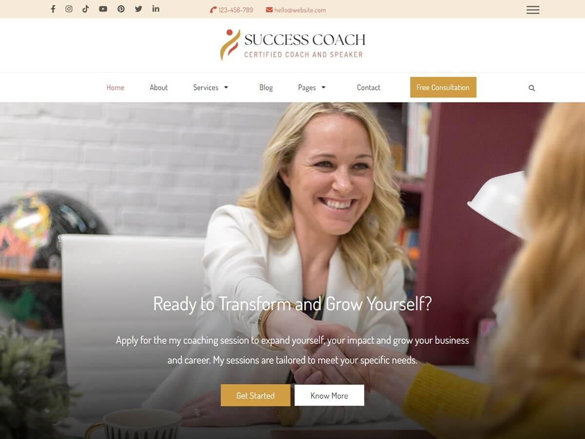 Success Coach - Free Lead Optimized Coaching Theme