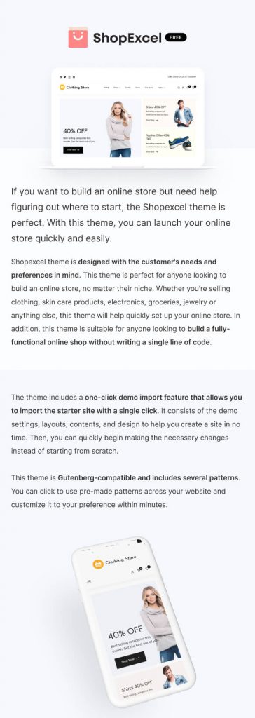 Shopexcel - Free WooCommerce WordPress Theme